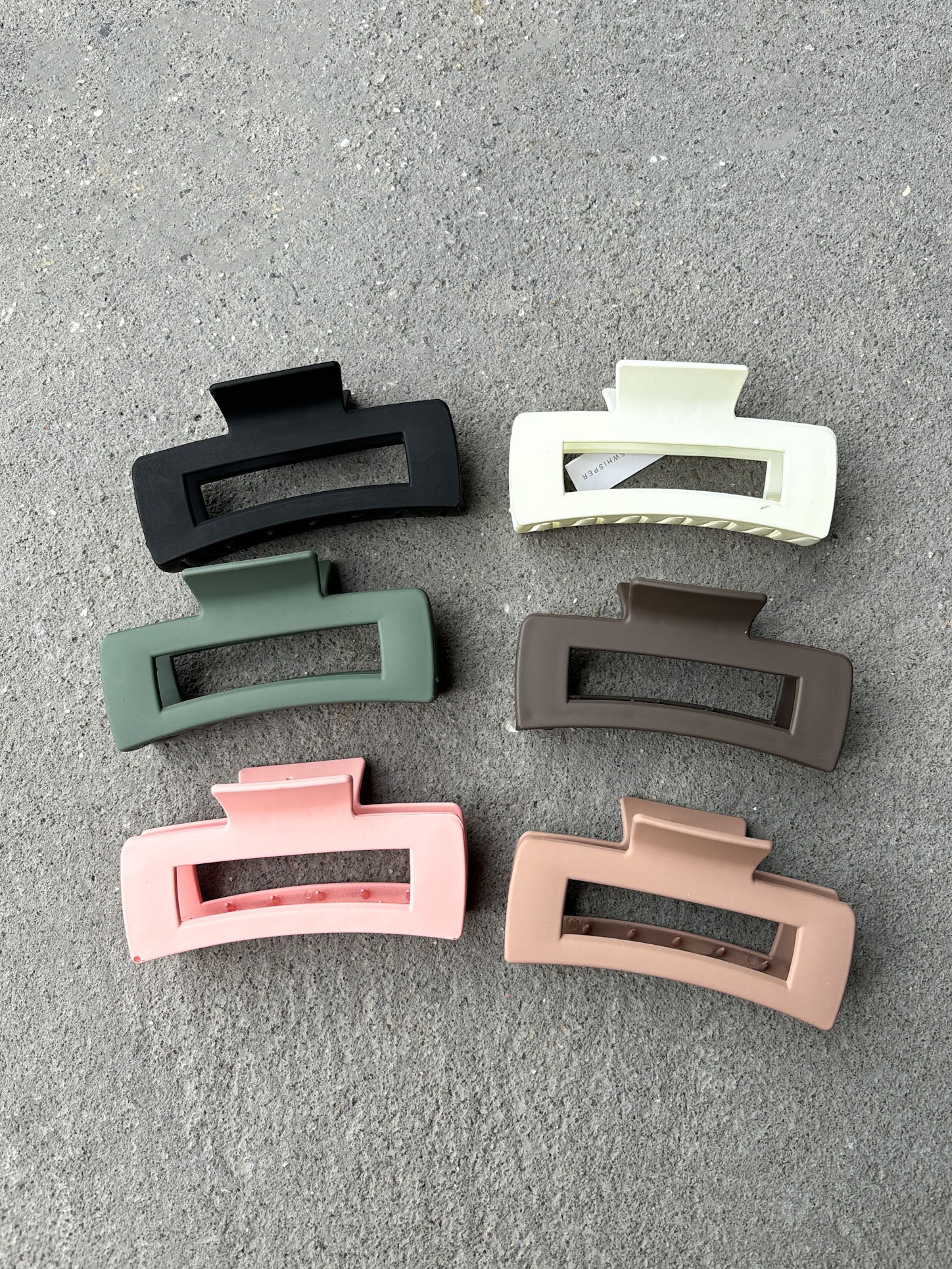 Large Matte Rectangular Claw Clip (5col)